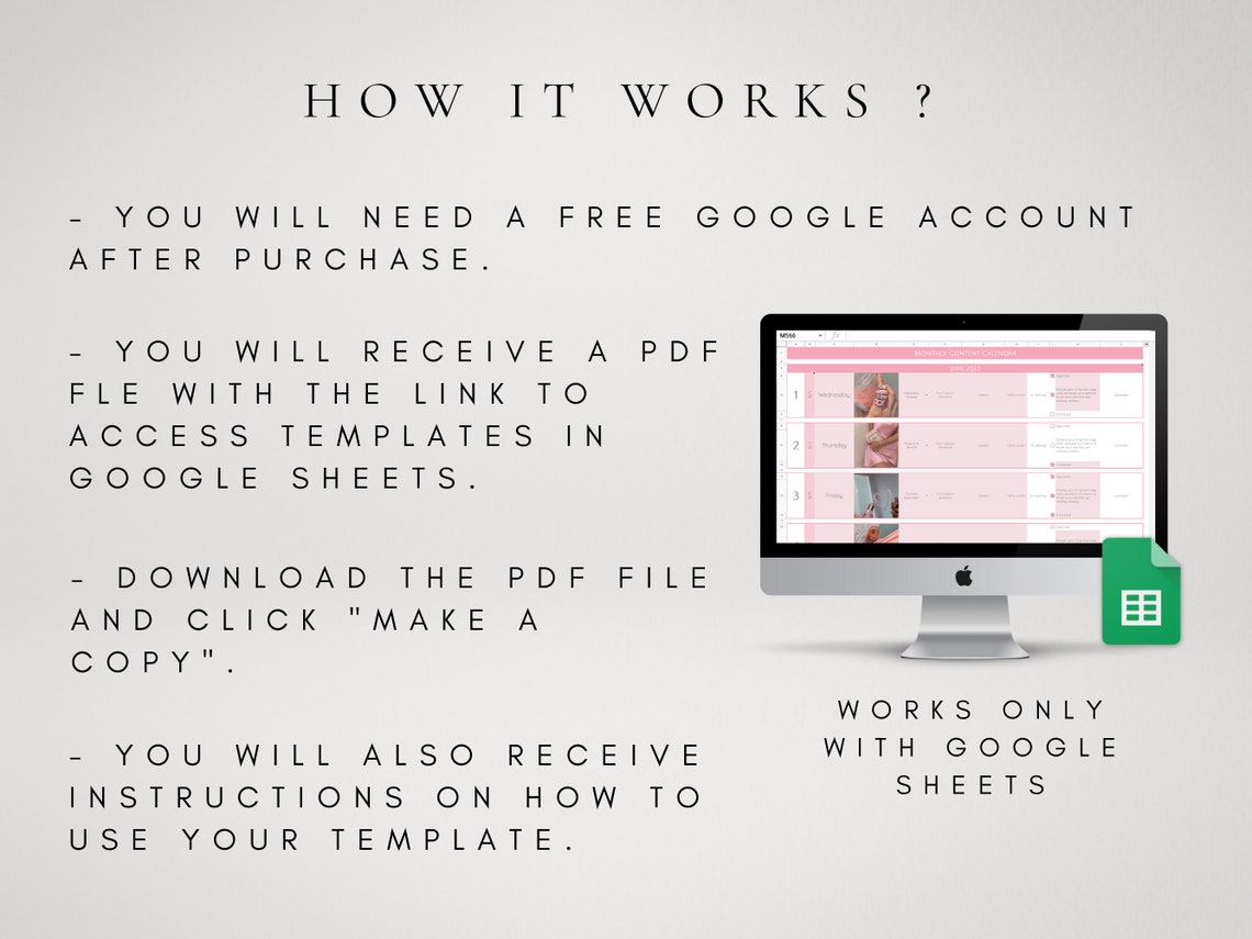 Google Sheets Content Planner Social Media Calendar Social - Etsy