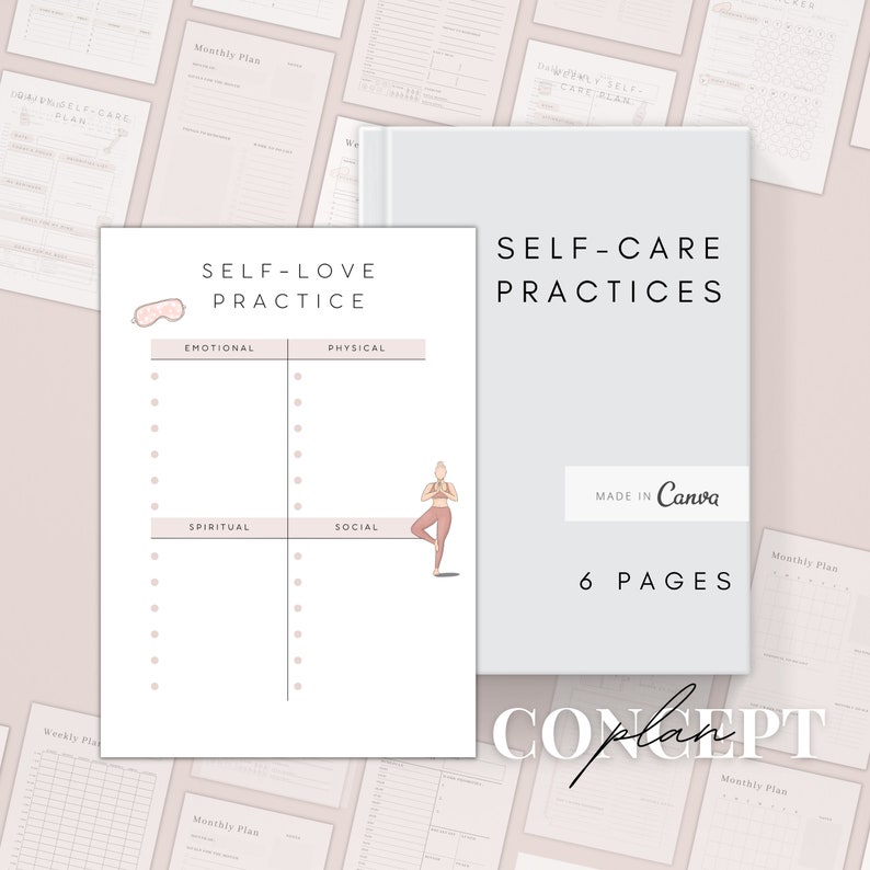 Self-care Practice Planner Printable Digital Wellness - Etsy