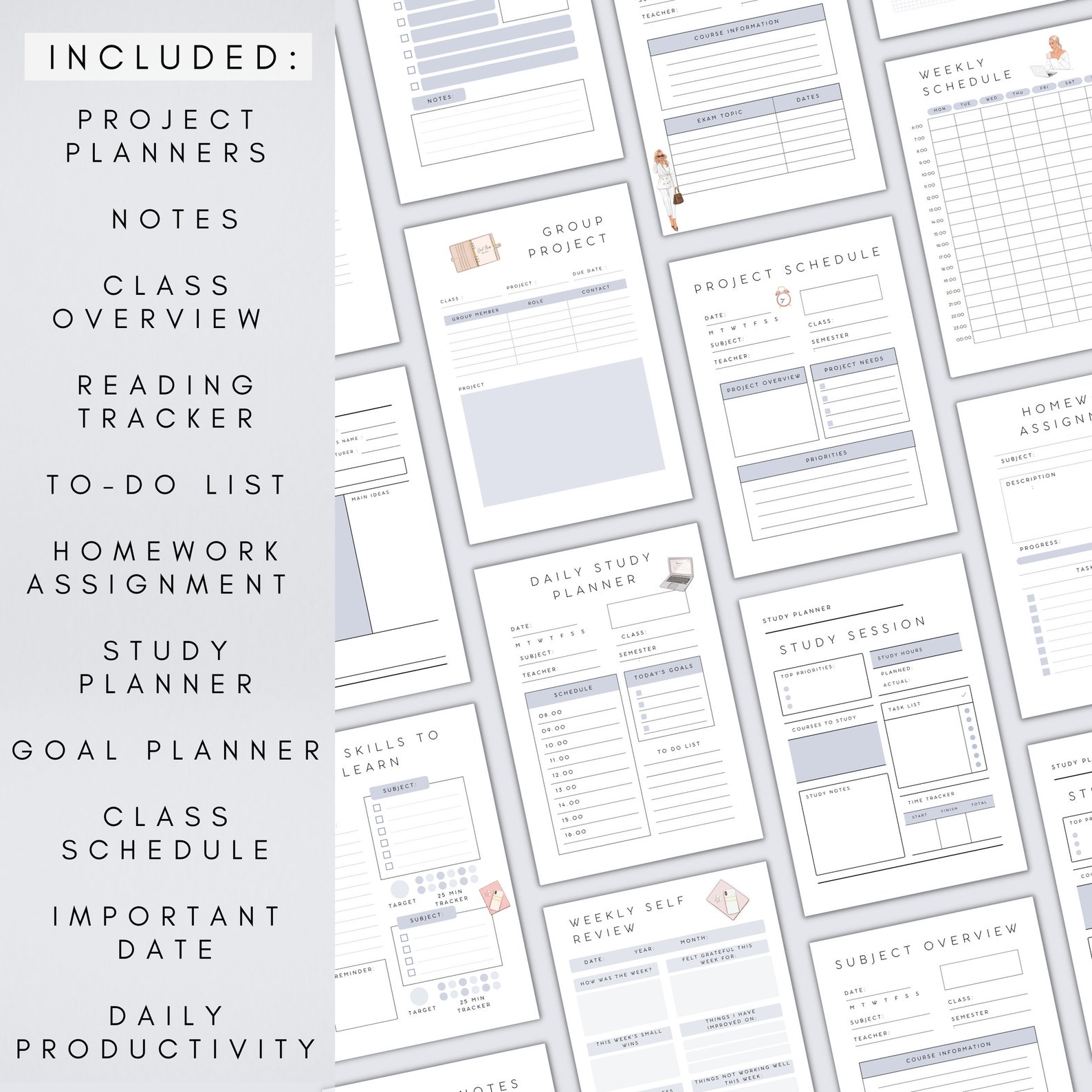 Student Planner Printable Editable Canva Academic Planner - Etsy