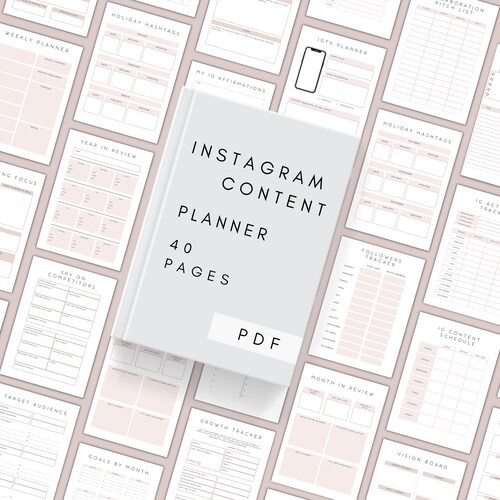 Printable Instagram Content Planner Marketing Planner IG - Etsy