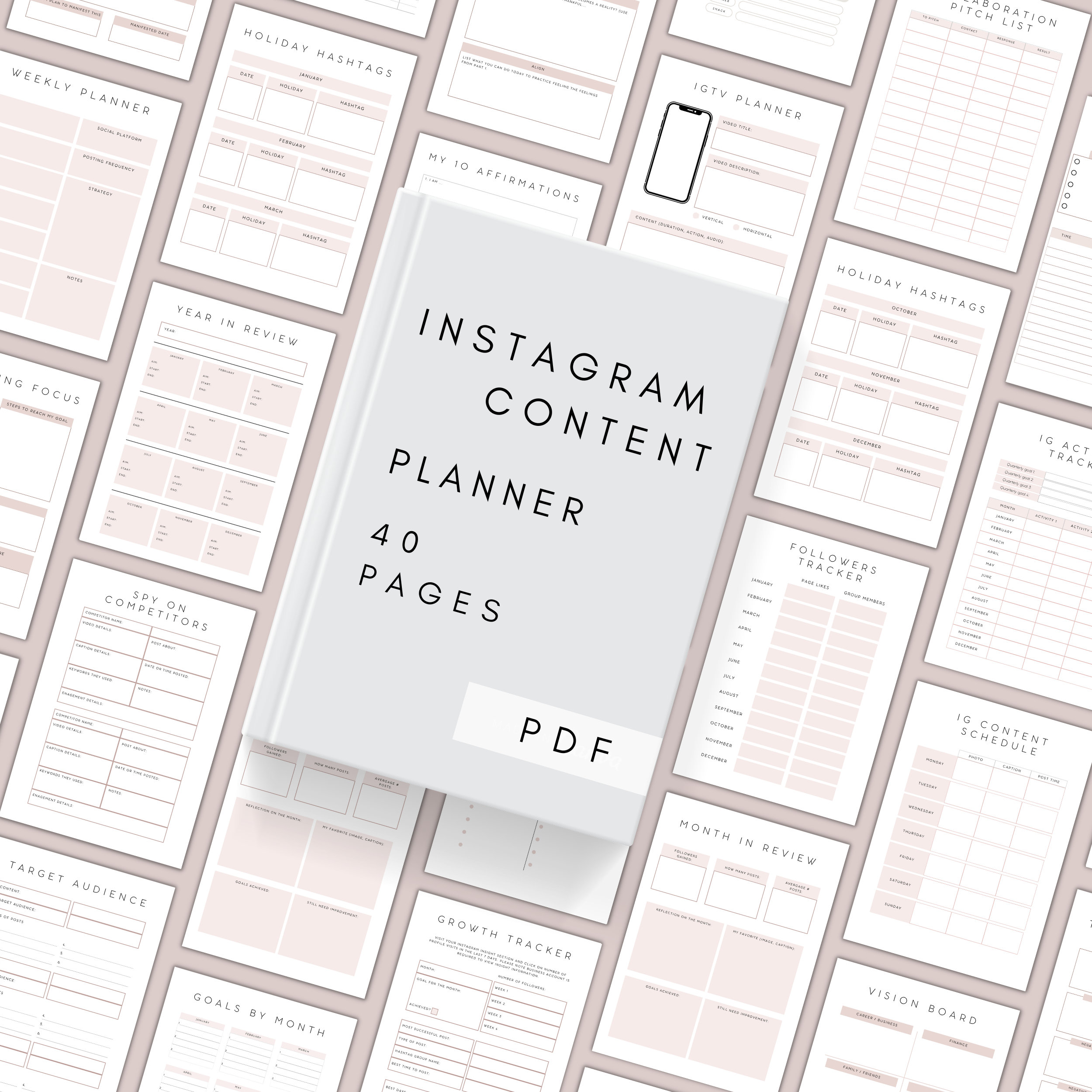 Printable Instagram Content Planner | Marketing Planner | IG Strategy ...