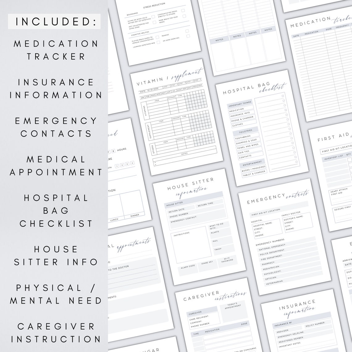 Medical Planner Medical Printables Healthcare Planner - Etsy