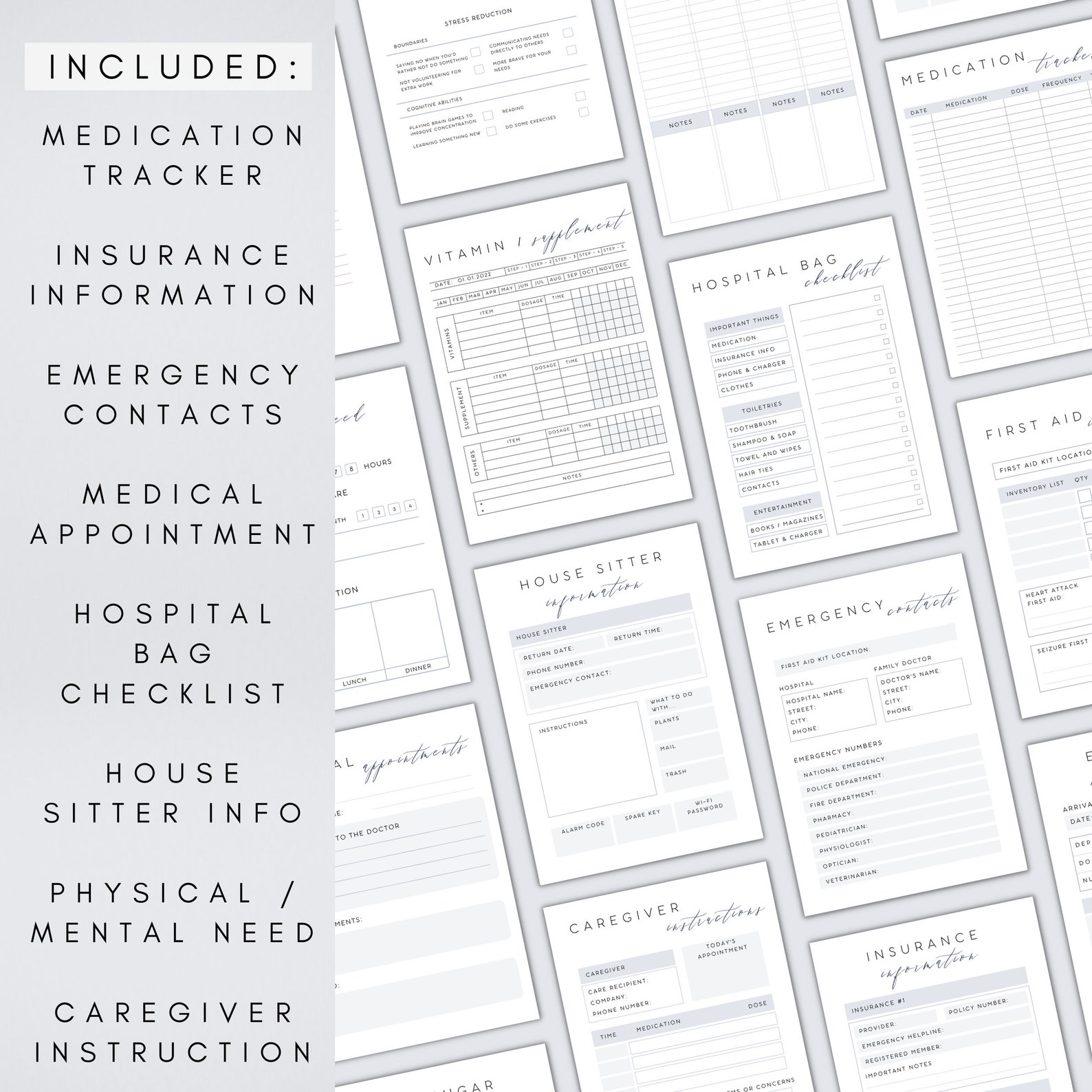 Medical Planner Medical Printables Healthcare Planner - Etsy