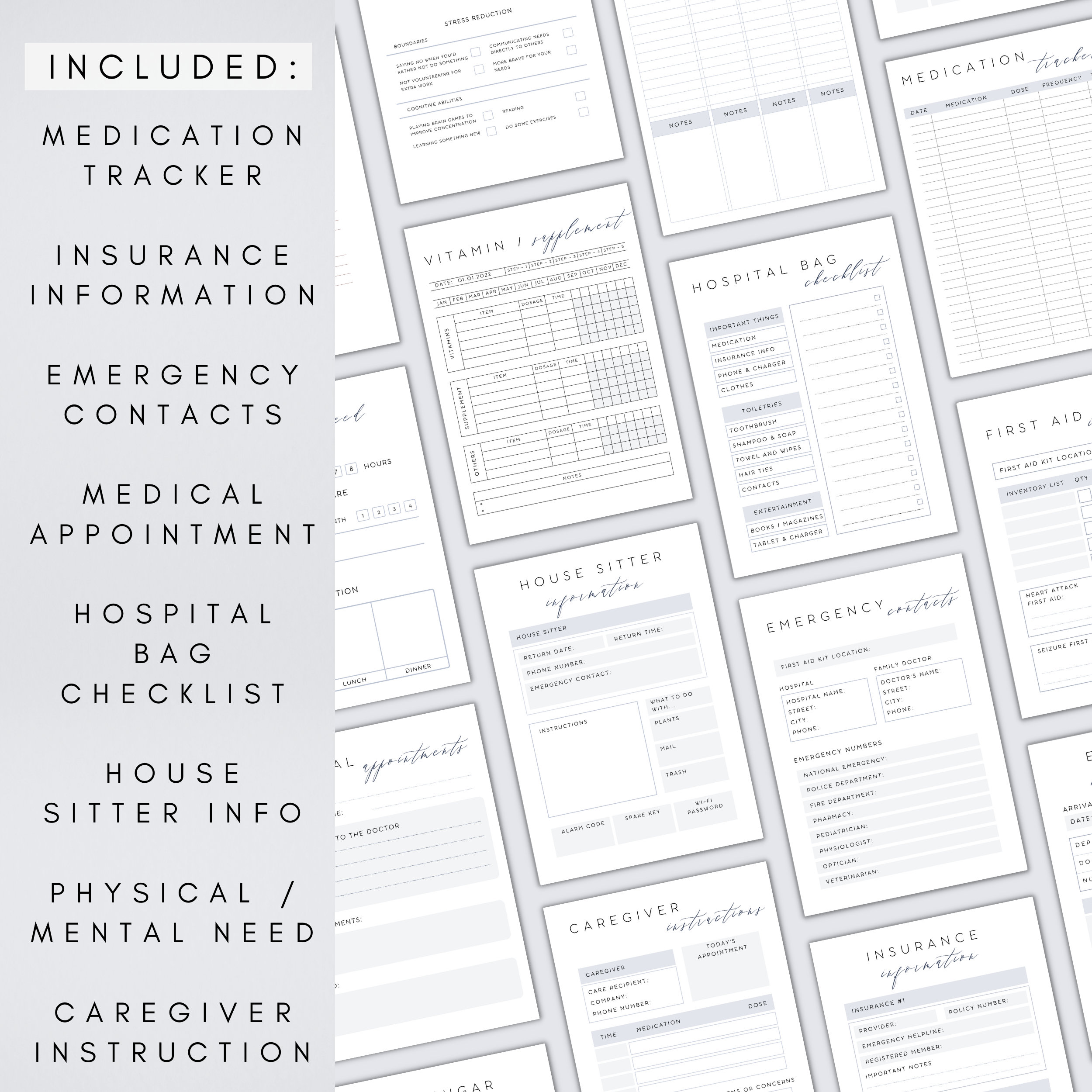 Medical Planner Medical Printables Healthcare Planner - Etsy