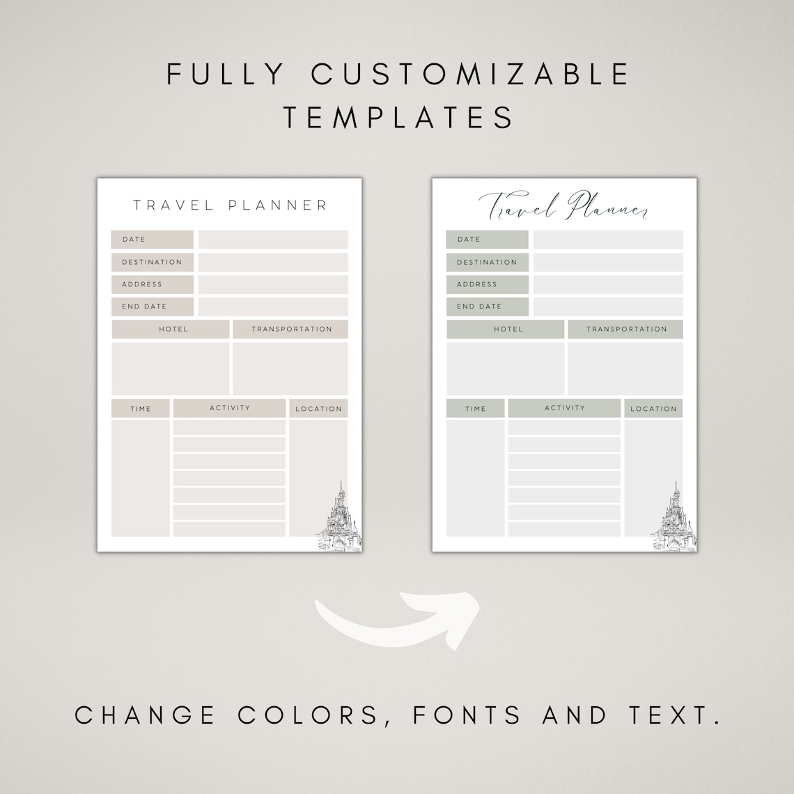 Editable Travel Planner Template Trip Itinerary Planner - Etsy