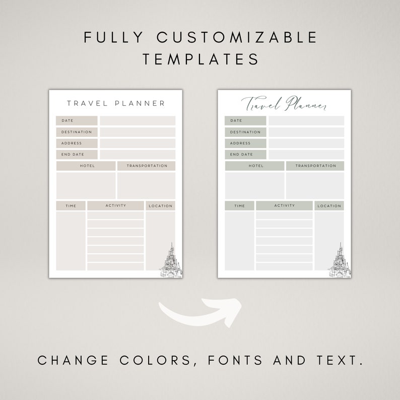 Editable Travel Planner Template Trip Itinerary Planner - Etsy