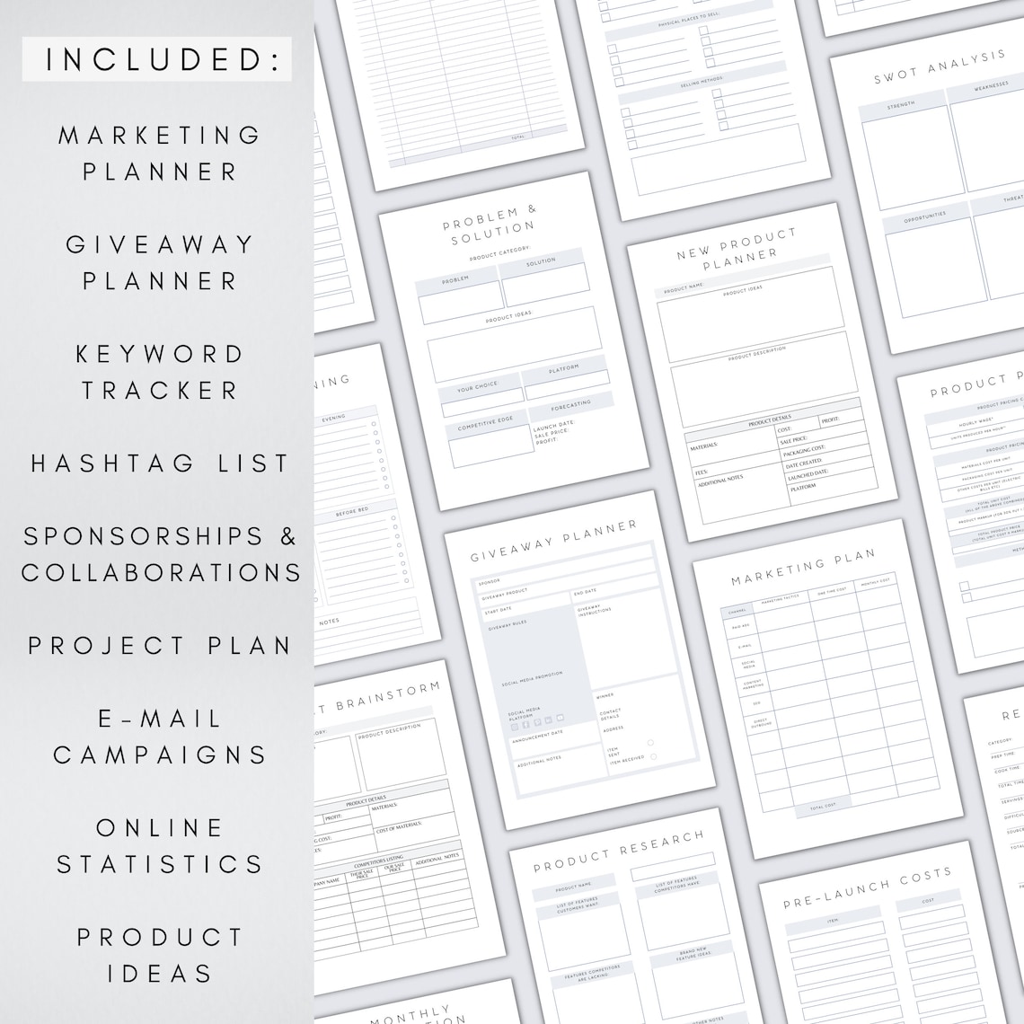 Printable Product Planner Business Startup Planner - Etsy