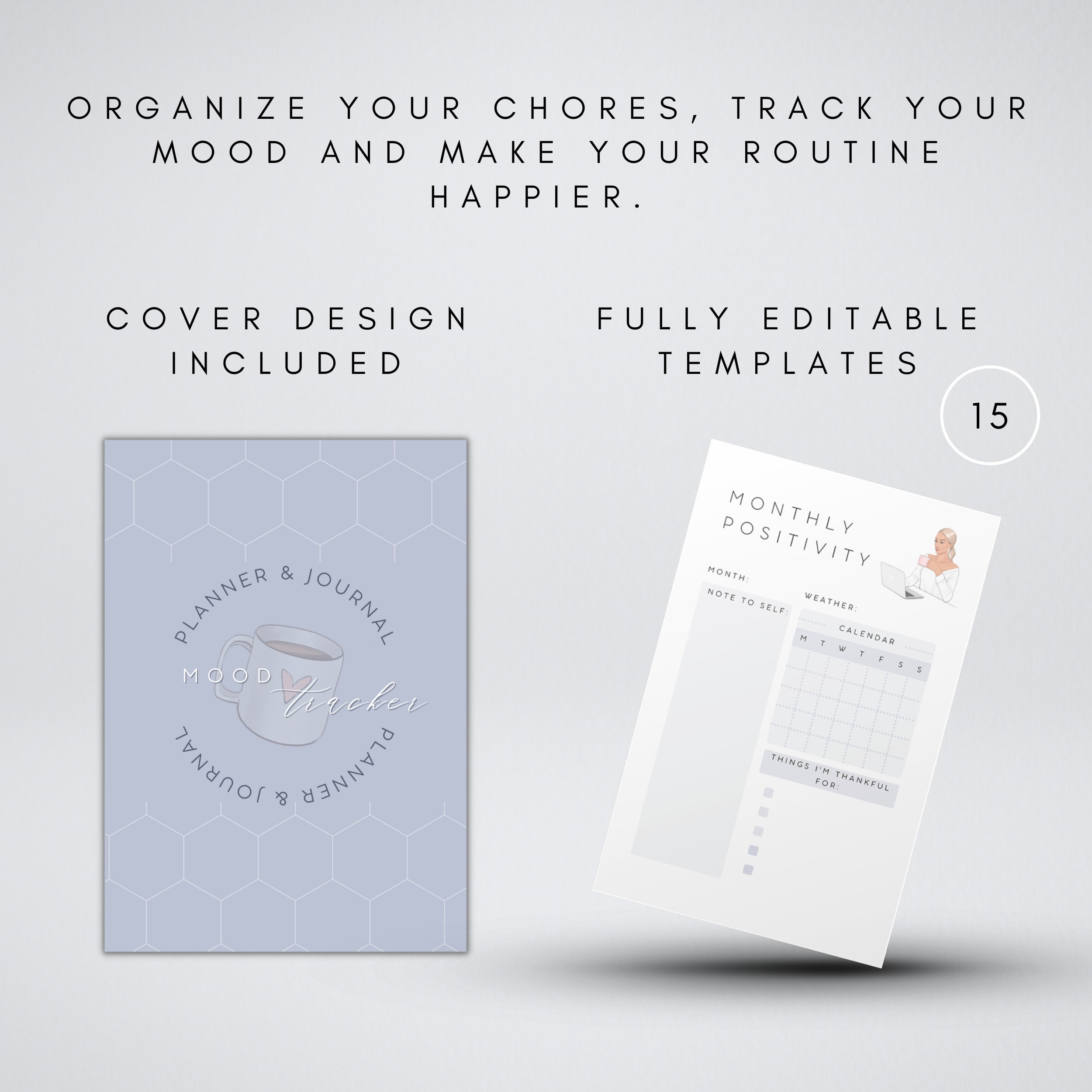 Mood Tracker | Self Care Journal | Wellness Planner | Mental Health ...