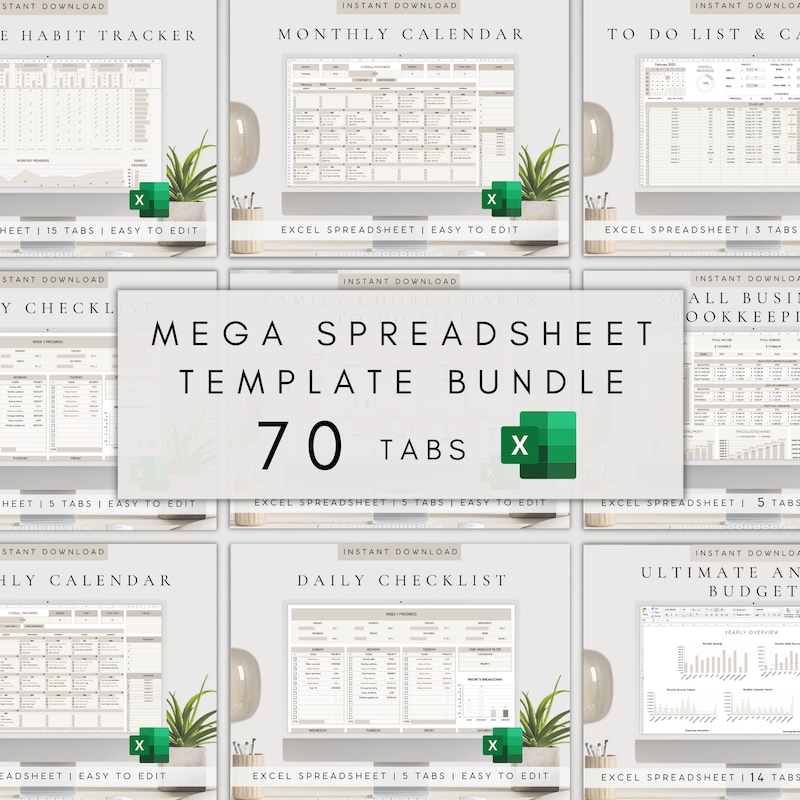 Pretty Excel Template - Etsy