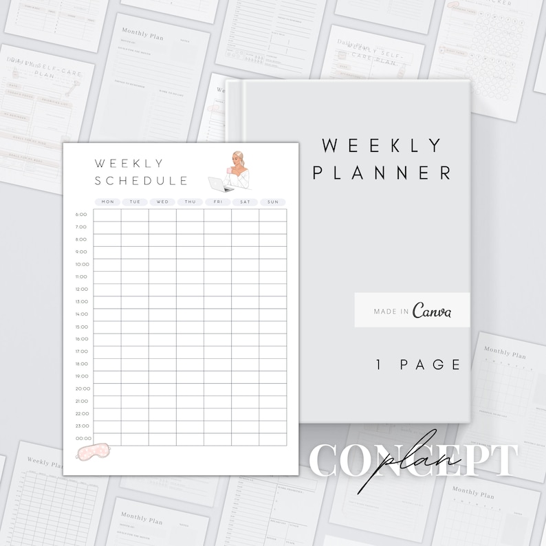 Weekly Planner Printable Canva Editable Planner Template - Etsy