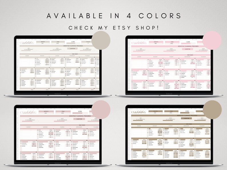 Editable Cleaning Schedule Spreadsheet Template Google Sheets - Etsy