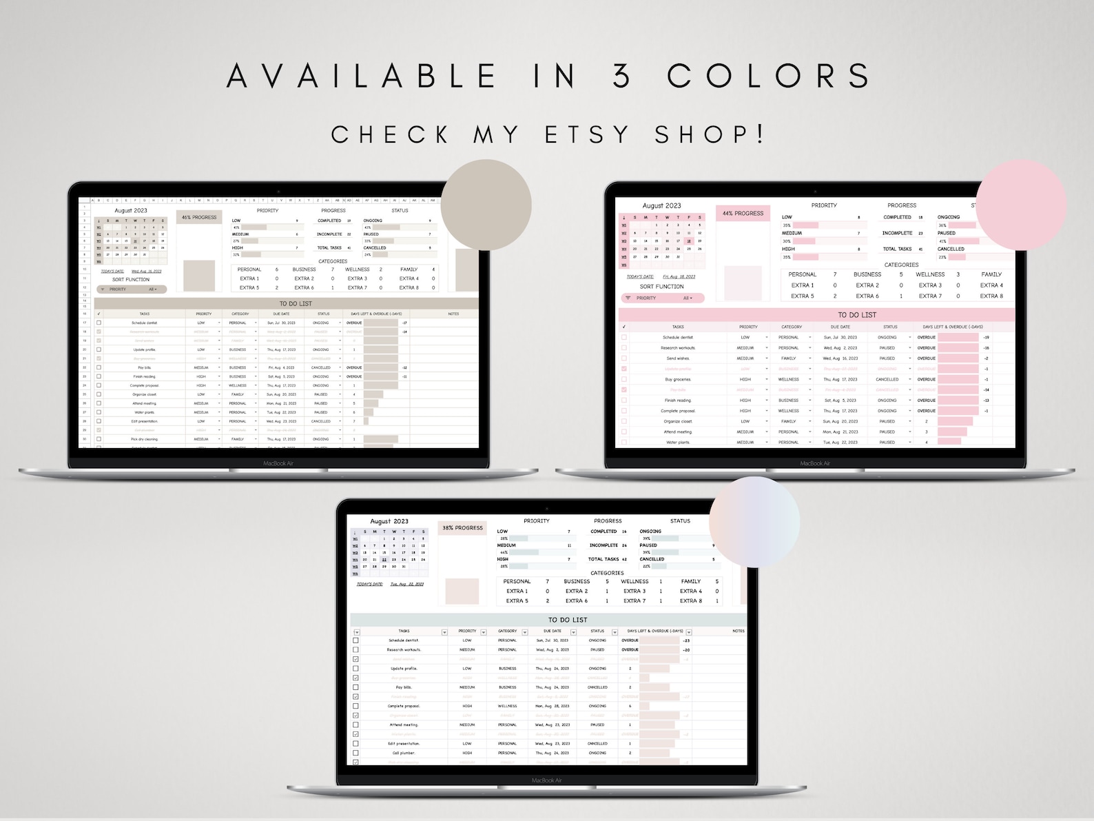 Task Tracker and Smart Calendar 2024 2025 to Do List Spreadsheet ...