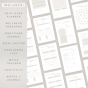 Wellness Journal Digital | Self Care Planner | Self Care Worksheet ...