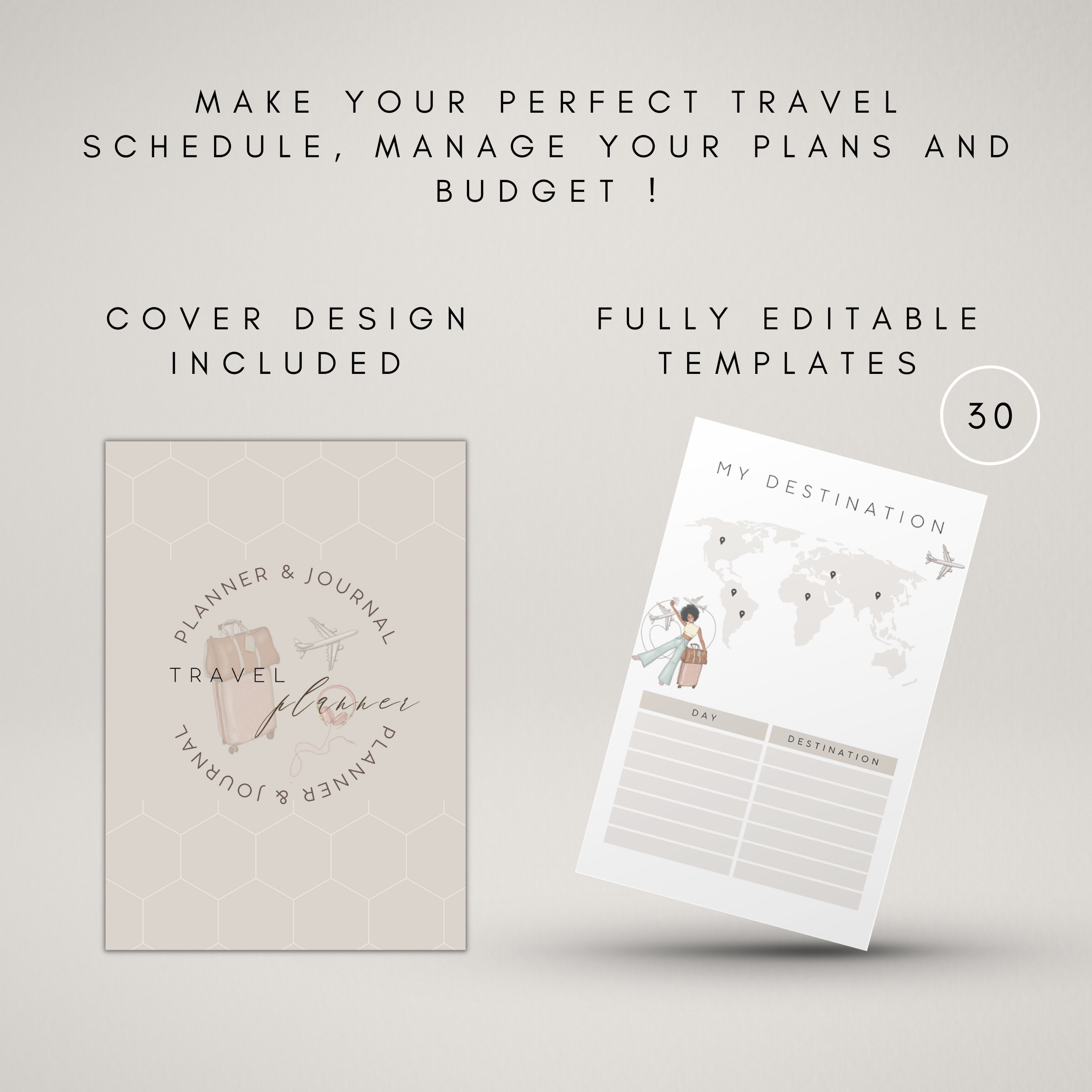 Editable Travel Planner Template Trip Itinerary Planner - Etsy