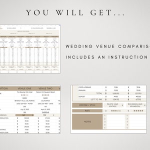 Wedding Venue Comparison | Wedding Planning Spreadsheet | Wedding ...