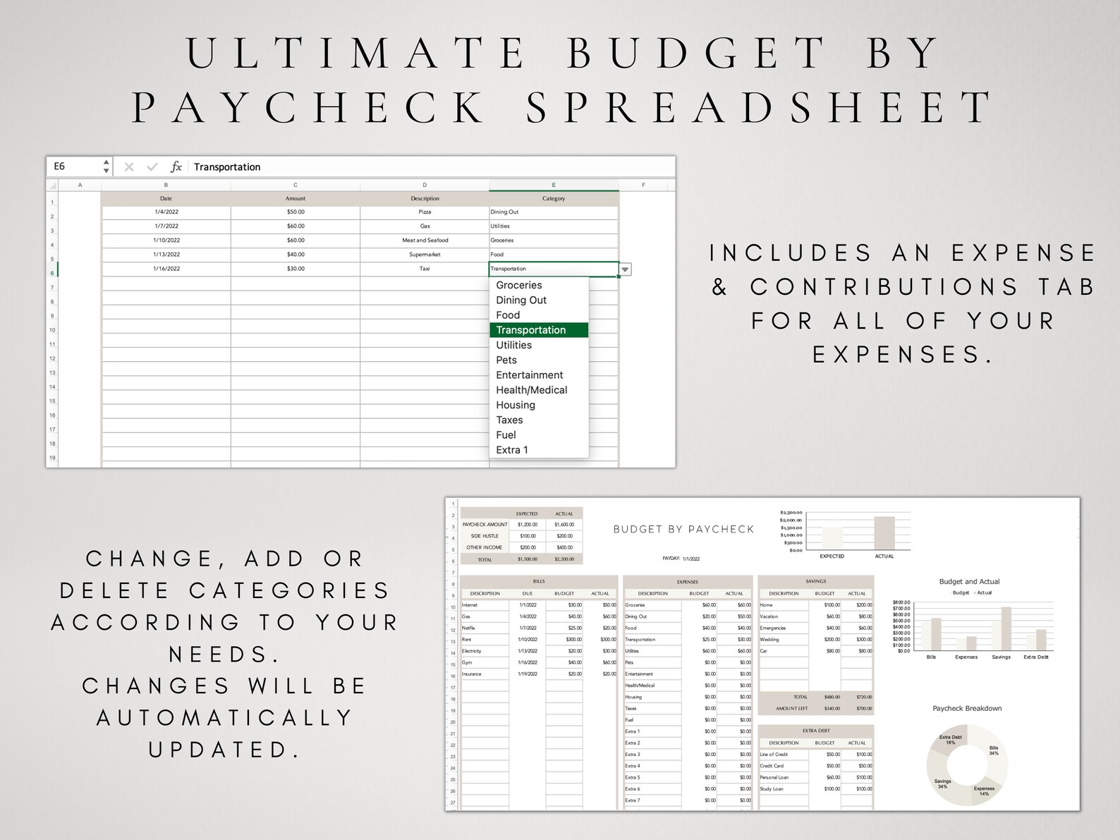 Ultimate Budget Paycheck Spreadsheet Monthly Budget Excel - Etsy Ultimate Budget Paycheck Spreadsheet Monthly Budget Excel - Etsy