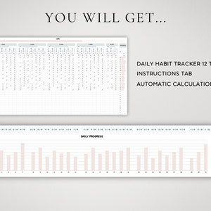 Excel Habit Tracker Spreadsheet | Daily Habit Tracker | Goal Tracker ...