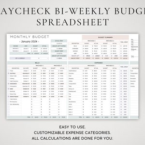Ultimate Biweekly & Weekly Budget Spreadsheet Template Google Sheets ...