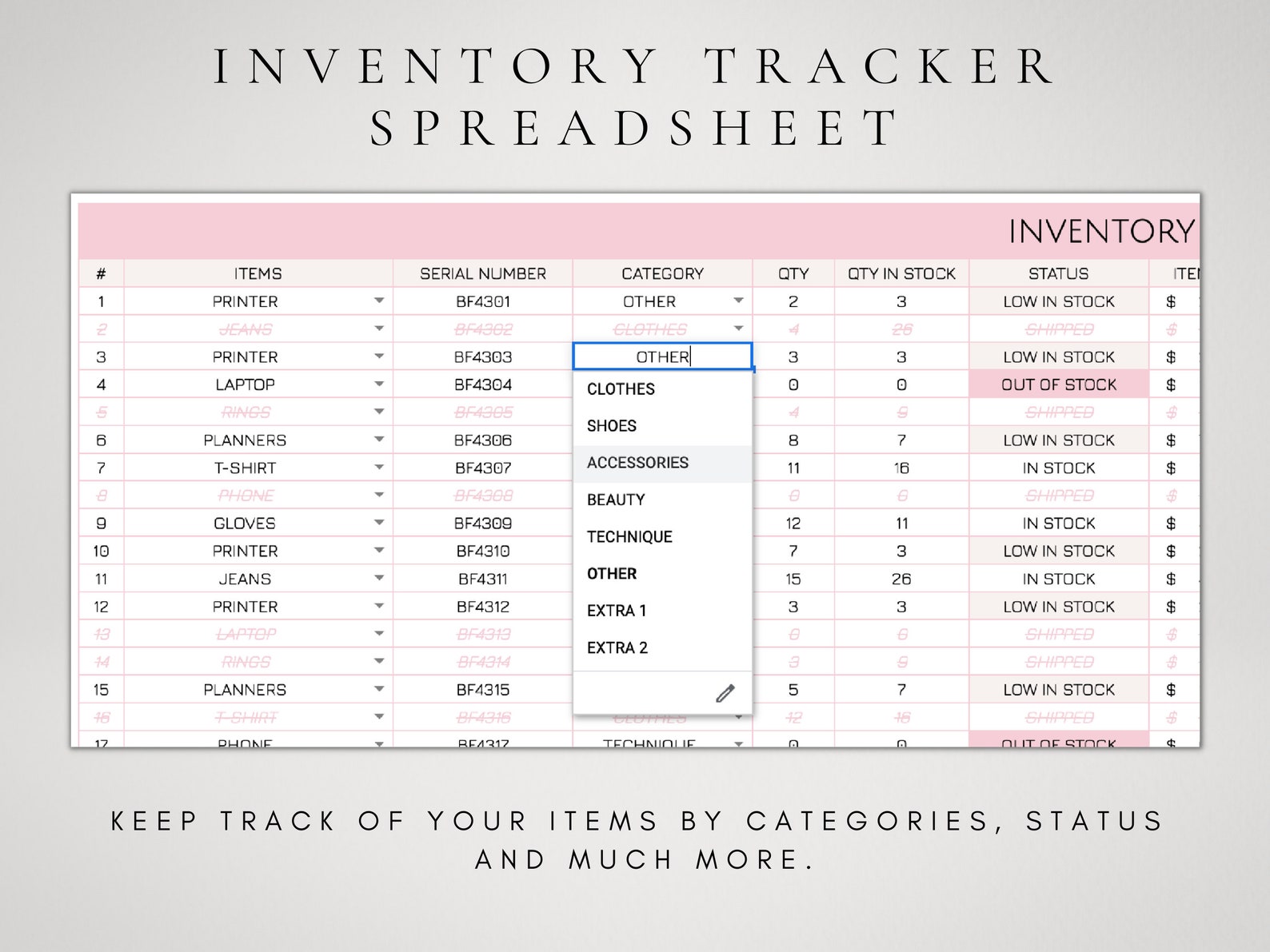 Inventory Tracker Template Spreadsheet Google Sheets | Products ...