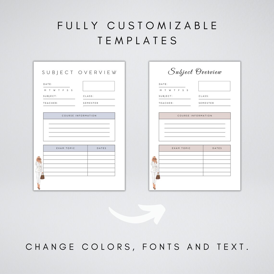 Student Planner Printable Editable Canva Academic Planner - Etsy