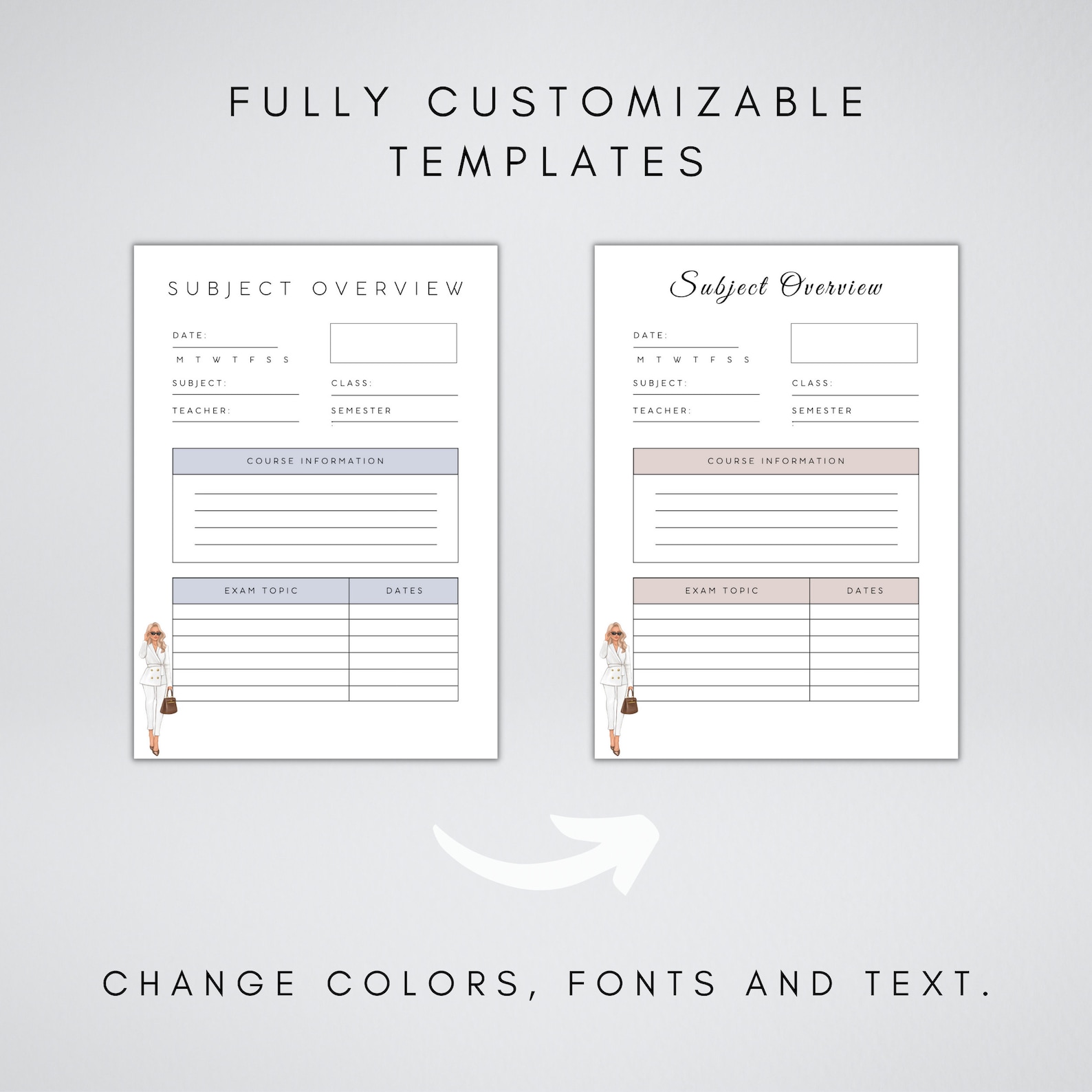 Student Planner Printable Editable Canva Academic Planner - Etsy