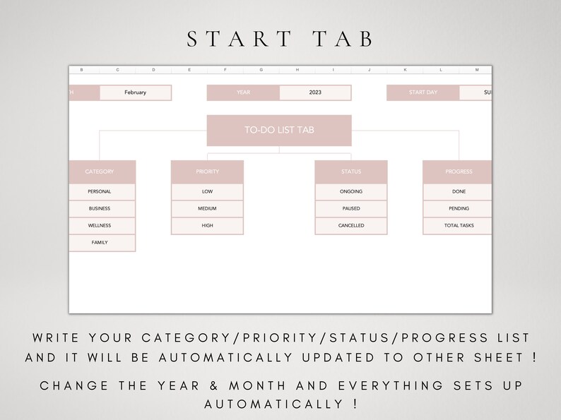 Task Tracker Excel Template Digital Checklist Template - Etsy