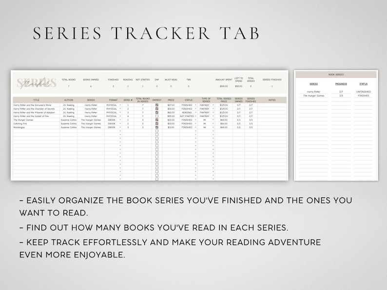 Book Tracker & Reading Tracker Spreadsheet Template Google Sheets ...