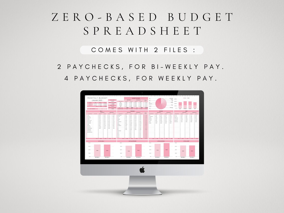 Zero-based Budget Spreadsheet Google Sheets Budget Template - Etsy