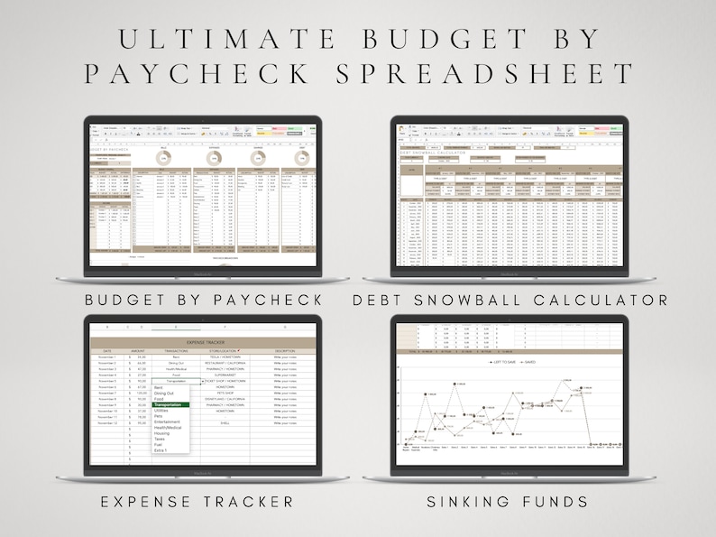 Ultimate Paycheck Budget Spreadsheet Template Excel Monthly - Etsy