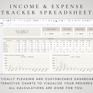 Income and Expense Tracker Google Sheets | Monthly Budget Spreadsheet ...