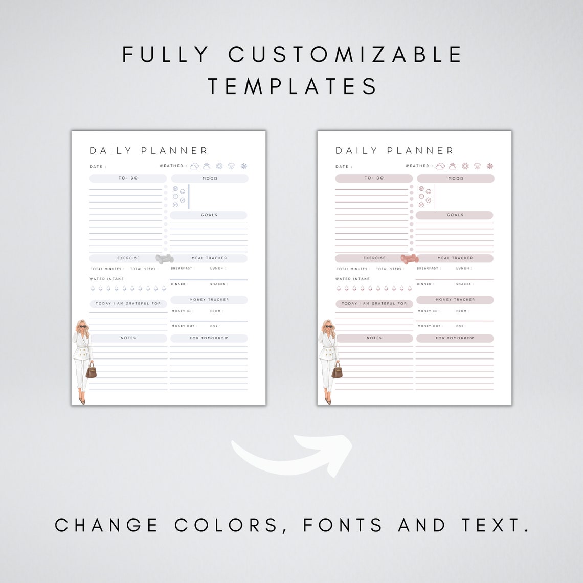 Daily Planner Printable Editable to Do List Todays Plan - Etsy