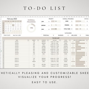 Excel to Do List Template Spreadsheet | Task Planner Excel | Daily to ...