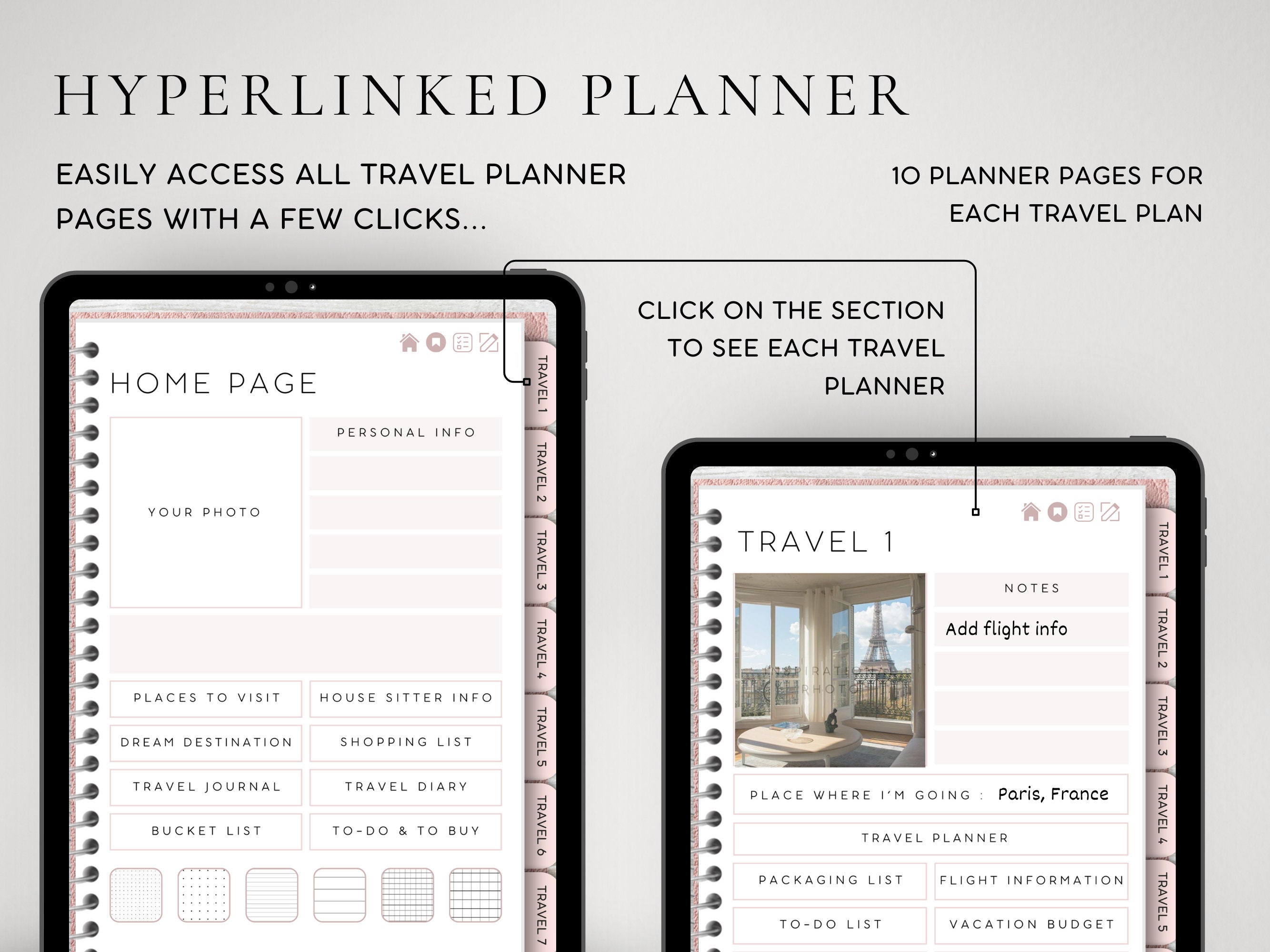 Digital Travel Journal Template | Travel Planner for Goodnotes | Travel ...