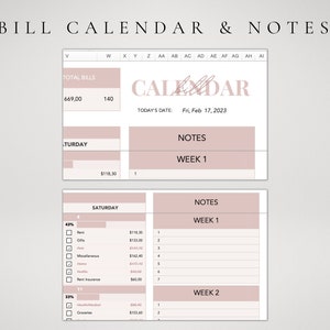 Excel Bill Tracker Template | Excel Billing Calendar |payment Dashboard ...