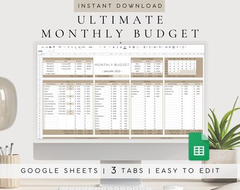 Budget Spreadsheet Google Sheets Digital Financial Planner - Etsy