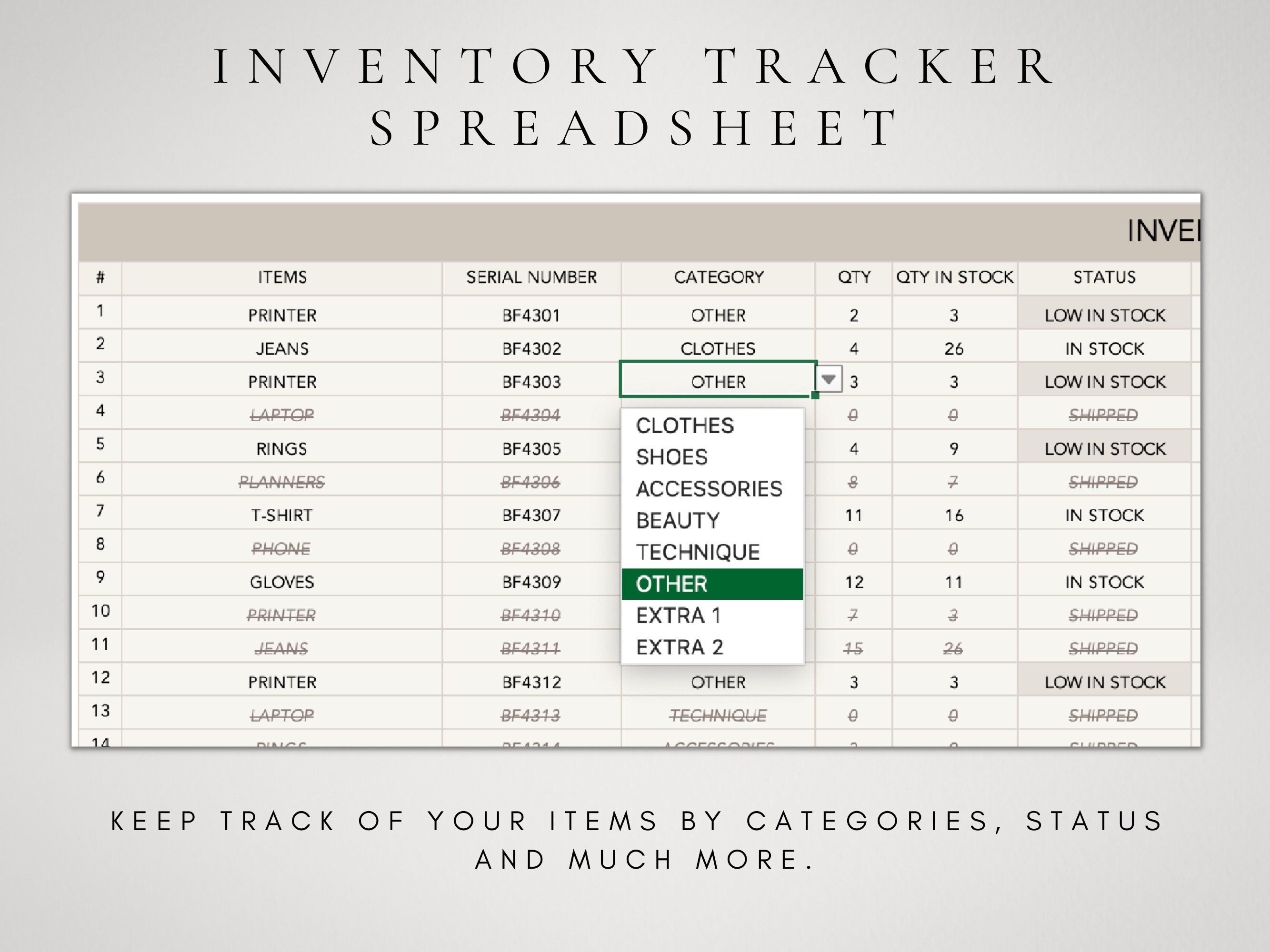 Foglio Conteggio Inventario Excel