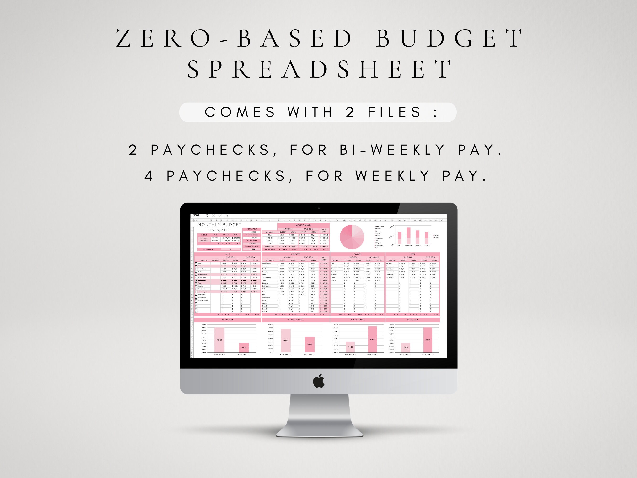 Excel Zero-based Budget Spreadsheet Template Personal - Etsy