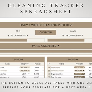 Cleaning Planner Template | Digital Cleaning Checklist | Household ...