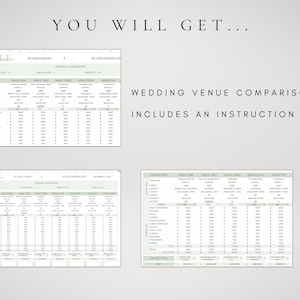 Wedding Venue Comparison Digital Download Spreadsheet | Simple ...