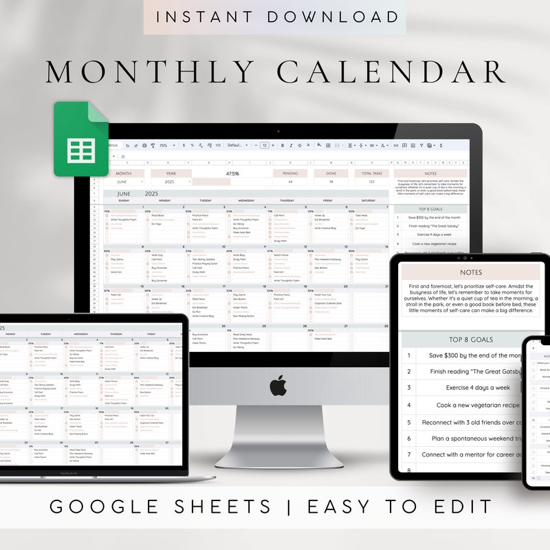 Digital Calendars Google - Etsy