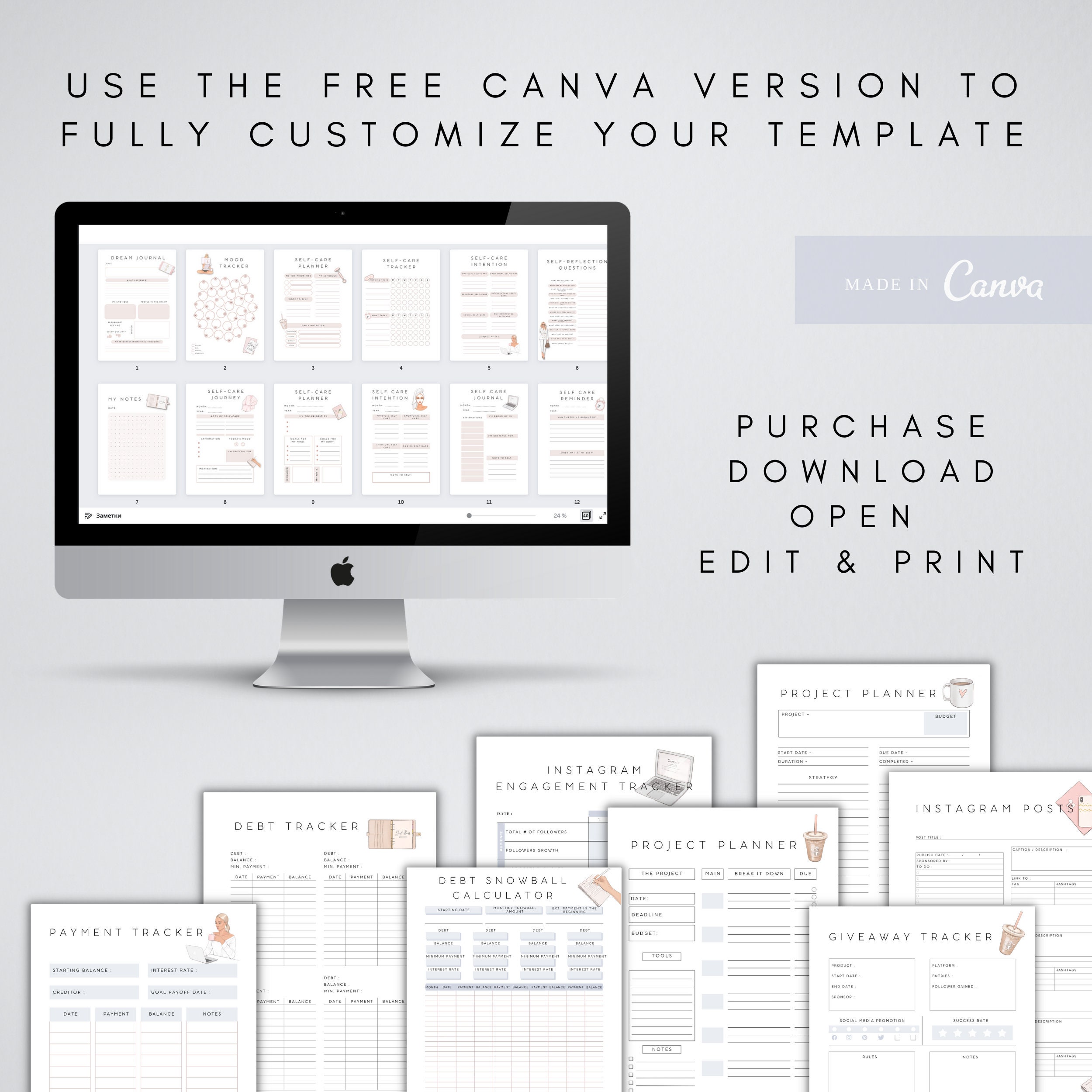 Business Planner Printable | Canva Planner PDF | Digital Business ...