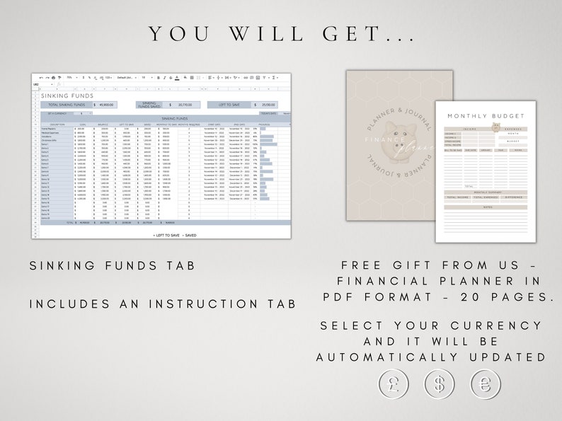 Sinking Funds Spreadsheet Google Sheets Savings Tracker - Etsy