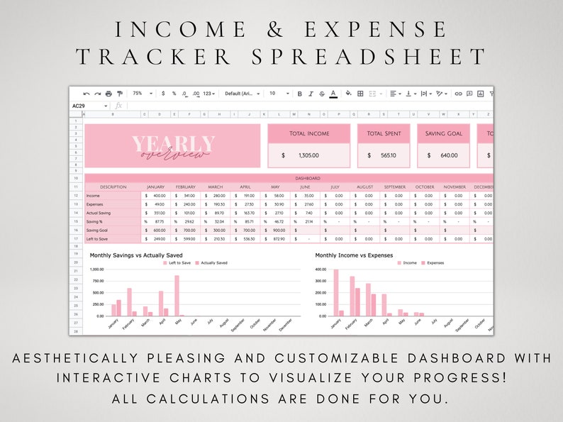 Budget Spreadsheet Google Sheets Digital Financial Planner - Etsy