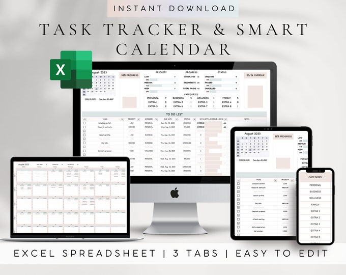 Task Priority Tracker Excel Google Eisenhower Matrix Spreadsheet to Do ...