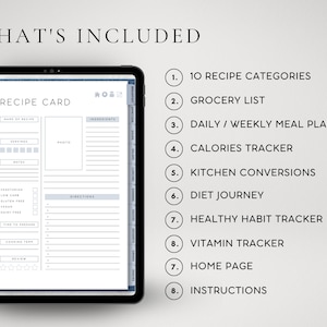 Recipe Book for Goodnotes, Notability | Digital Recipe Card Journal ...