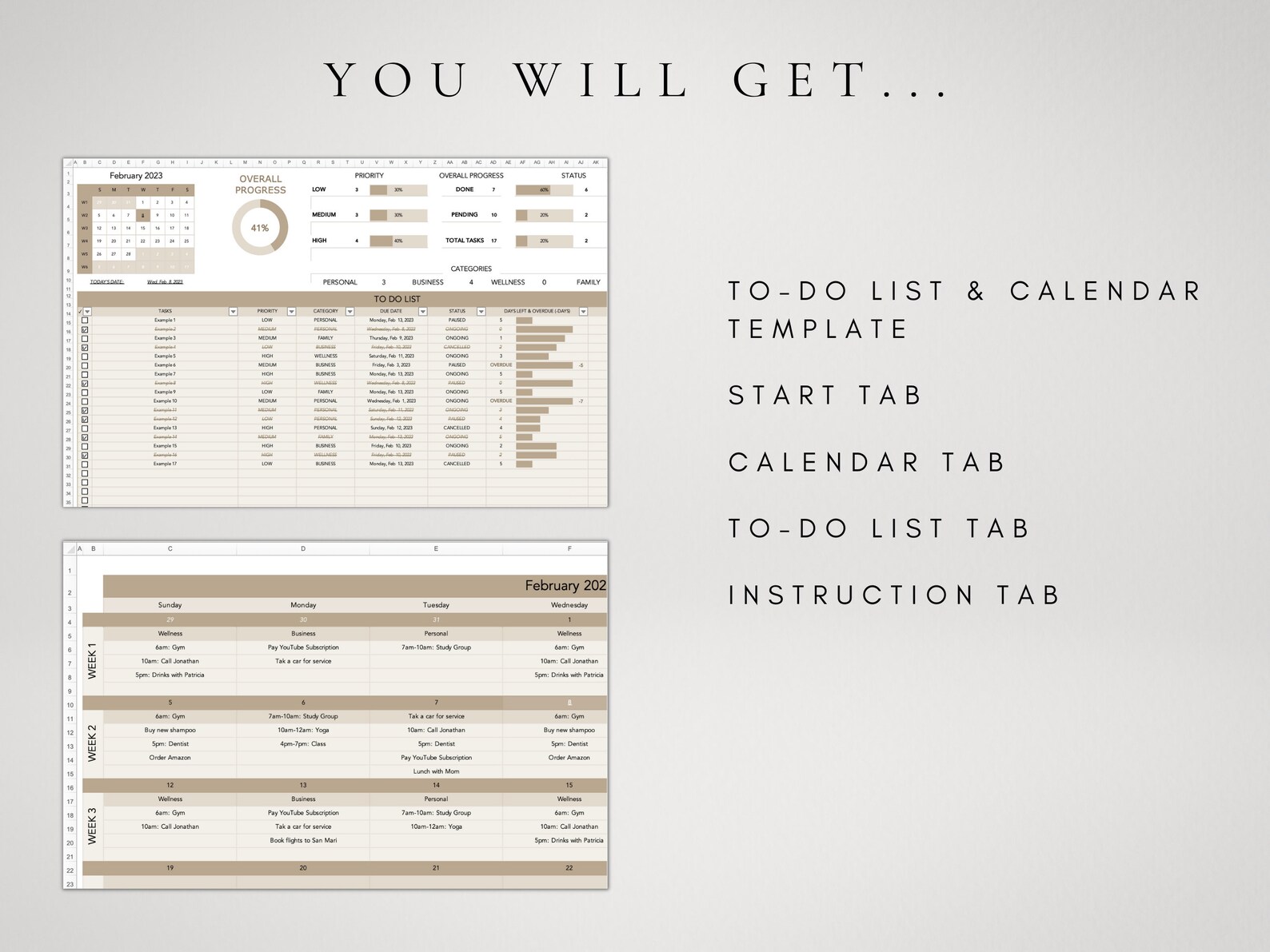 Task Tracking Spreadsheet Excel to Do List Spreadsheet Excel - Etsy