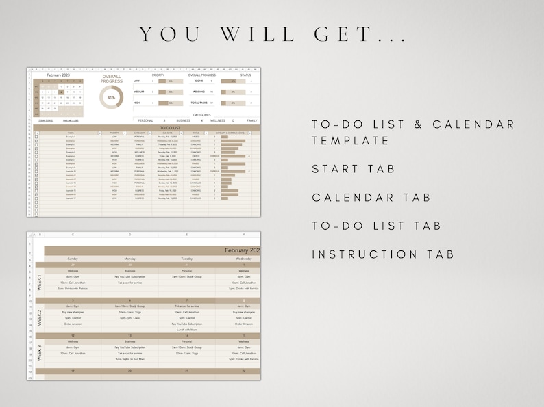 Task Tracking Spreadsheet Excel to Do List Spreadsheet Excel - Etsy