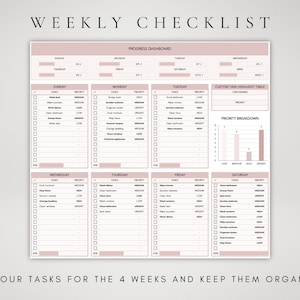 Task Tracker Spreadsheet | to Do List Template Excel | Productivity ...