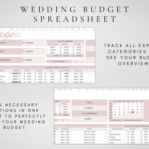 Wedding Budget Planner Google Sheets | Digital Wedding Expense Tracker ...