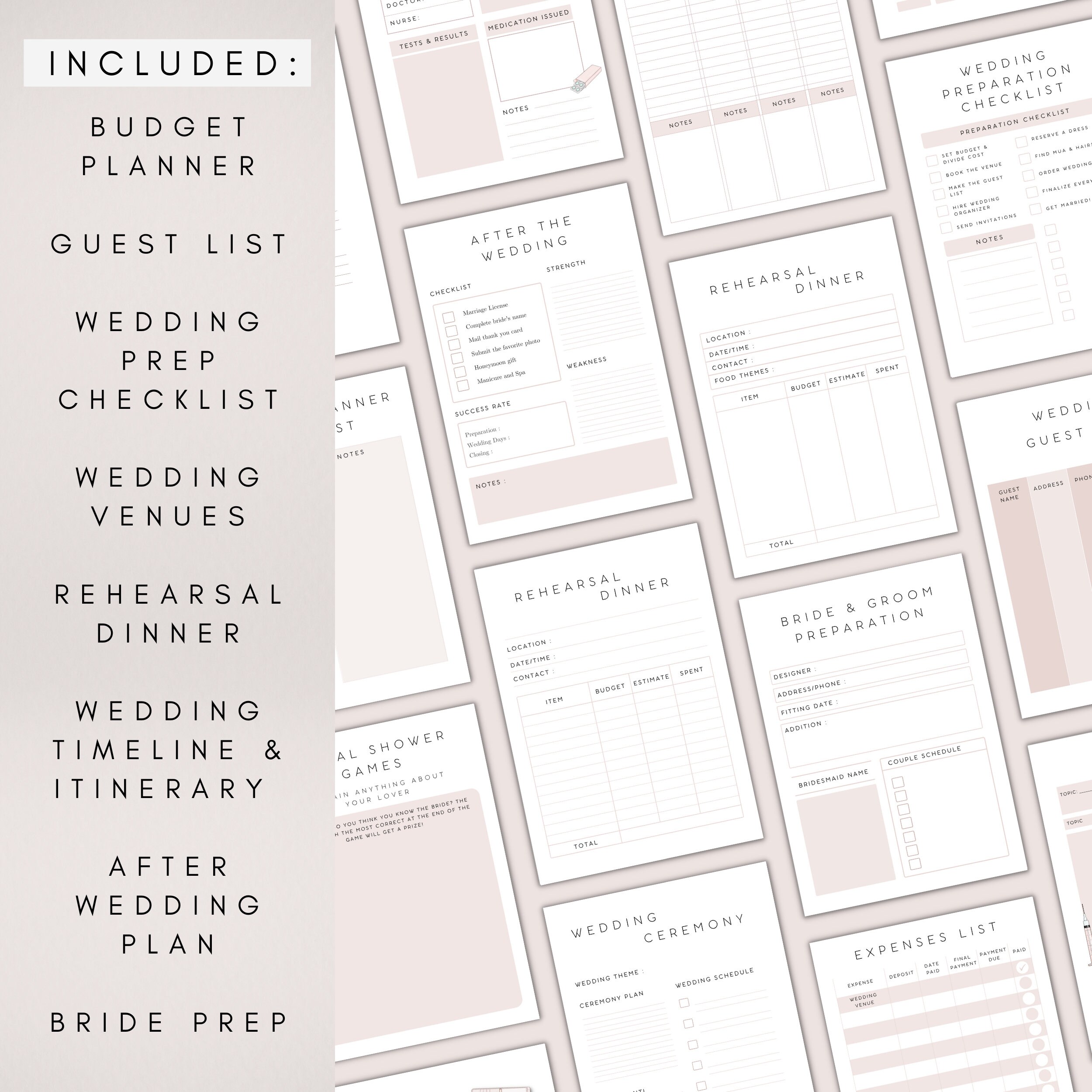 Canva Template Wedding Planner Wedding Planner Binder - Etsy